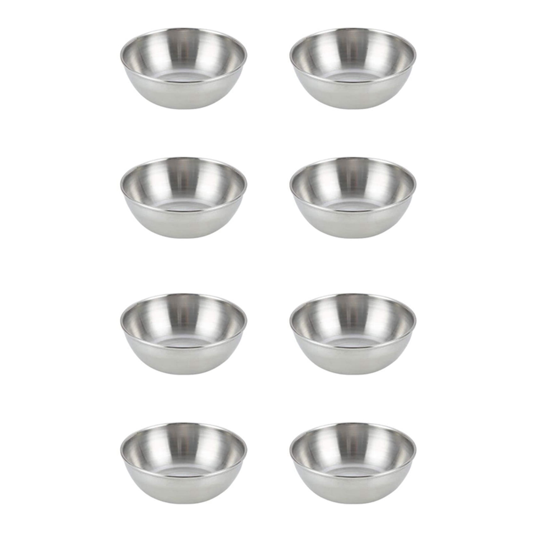 8Pcs Stainless Steel Sauce Dishes Round Seasoning Sushi Dipping Bowl ...