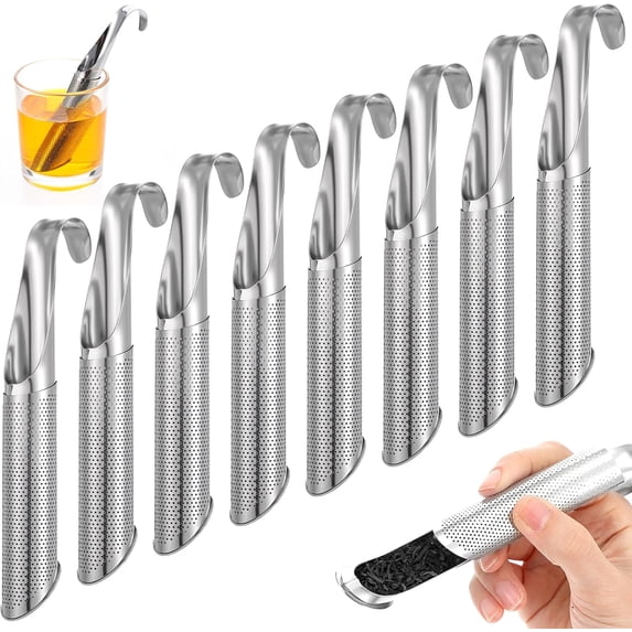 8Pcs Stainless Steel Tea Diffuser, 2024 New Tea Artifact Creative Pipe ...