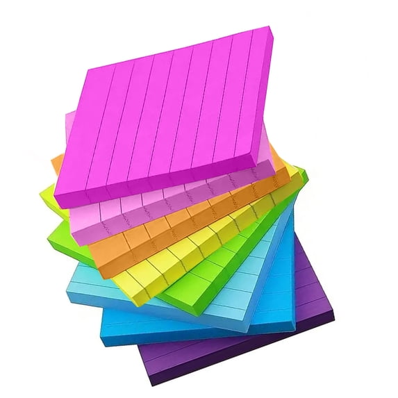 8Pcs Sticky Note Pad 3x3inch Colored Sticky Note /Ruled Pocket Memo Pad ...