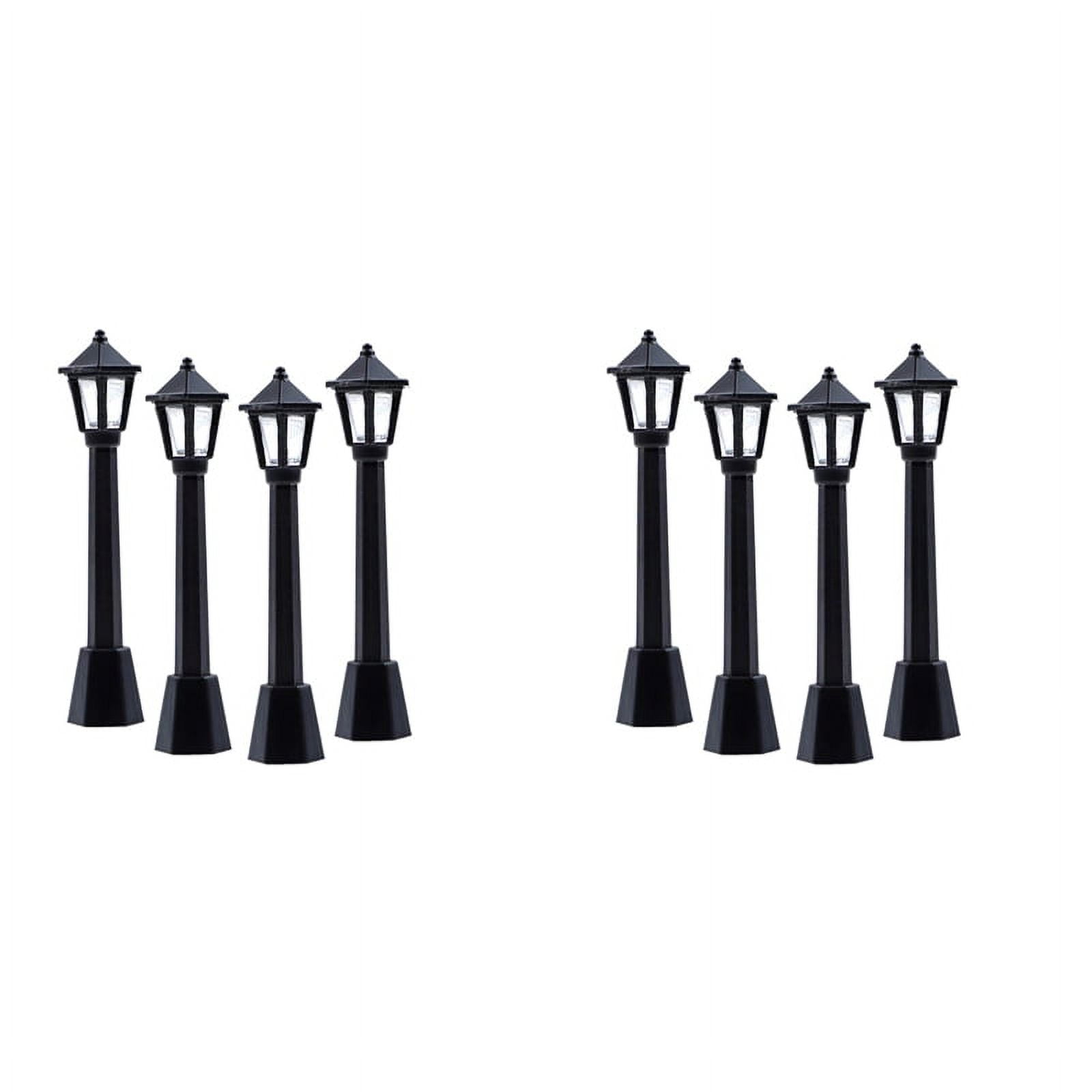 8Pcs Street Post Railway Lamp Post Miniature Village Pathway Lantern ...