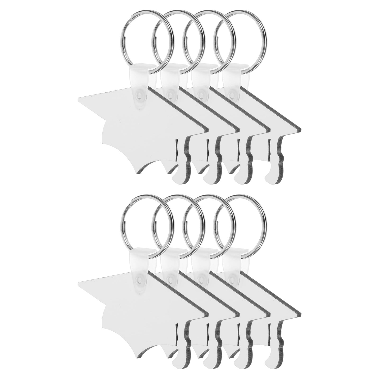 8Pcs Sublimation Grad Hat Keychain Charms Grad Pendant Sublimation ...