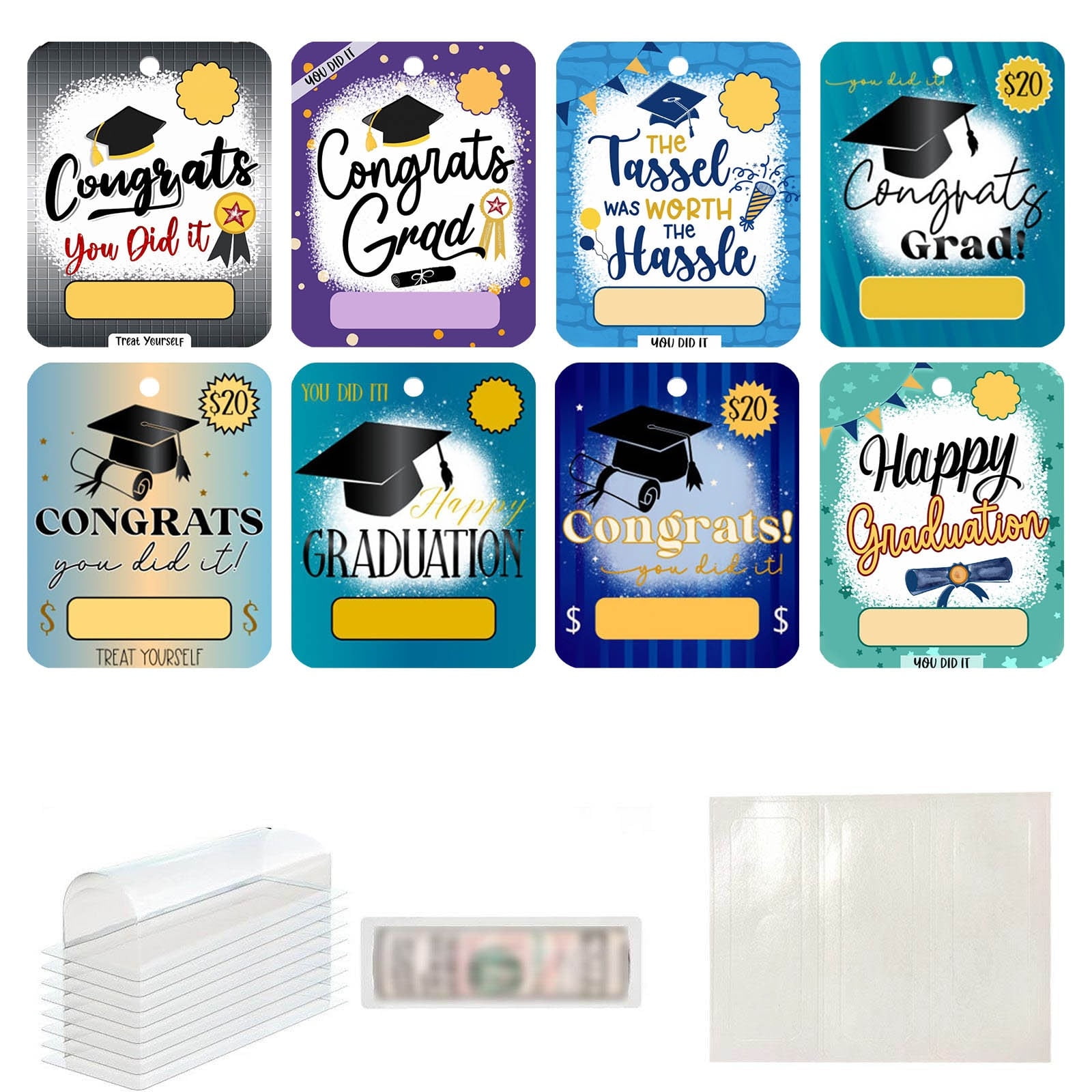 8Pcs Sublimation Money Card Blanks Father's Day Money Gift Card Holder ...