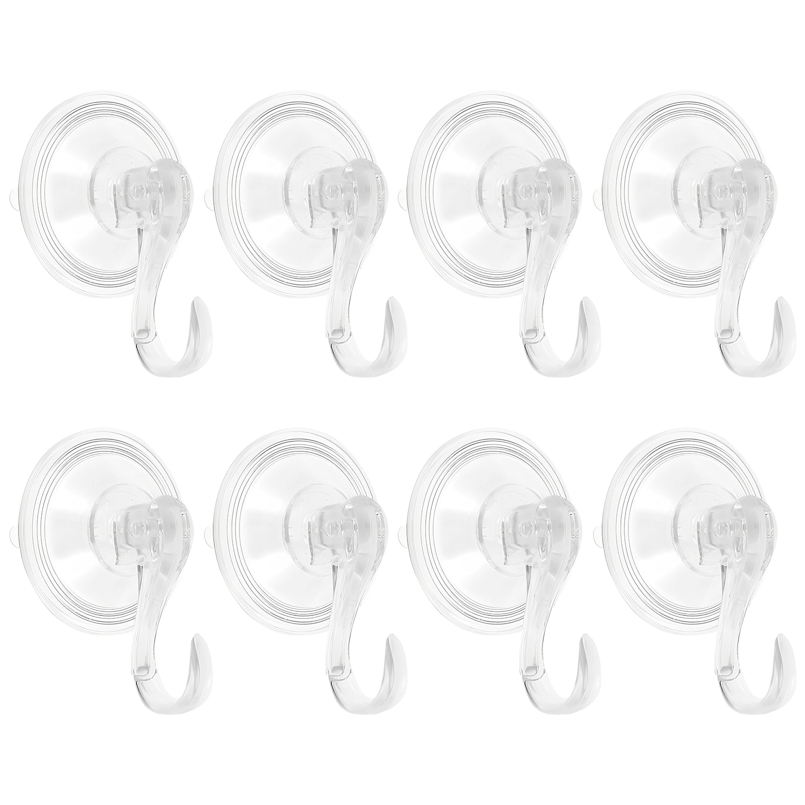 8Pcs Suction Cup Hook Clear Shower Suction Hook Plastic Vacuum Window ...