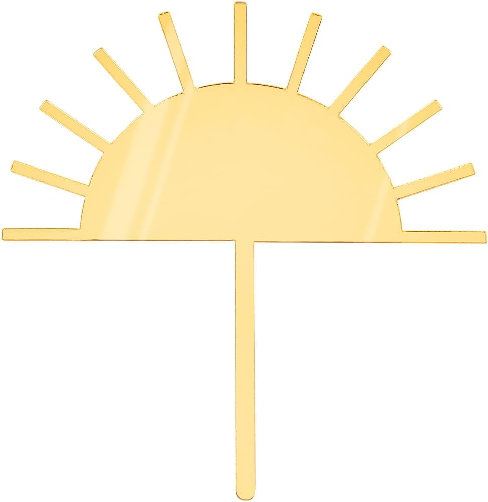 8Pcs Sun Cake Toppers Acrylic Mirror Sunshine Cake Topper Decorations ...