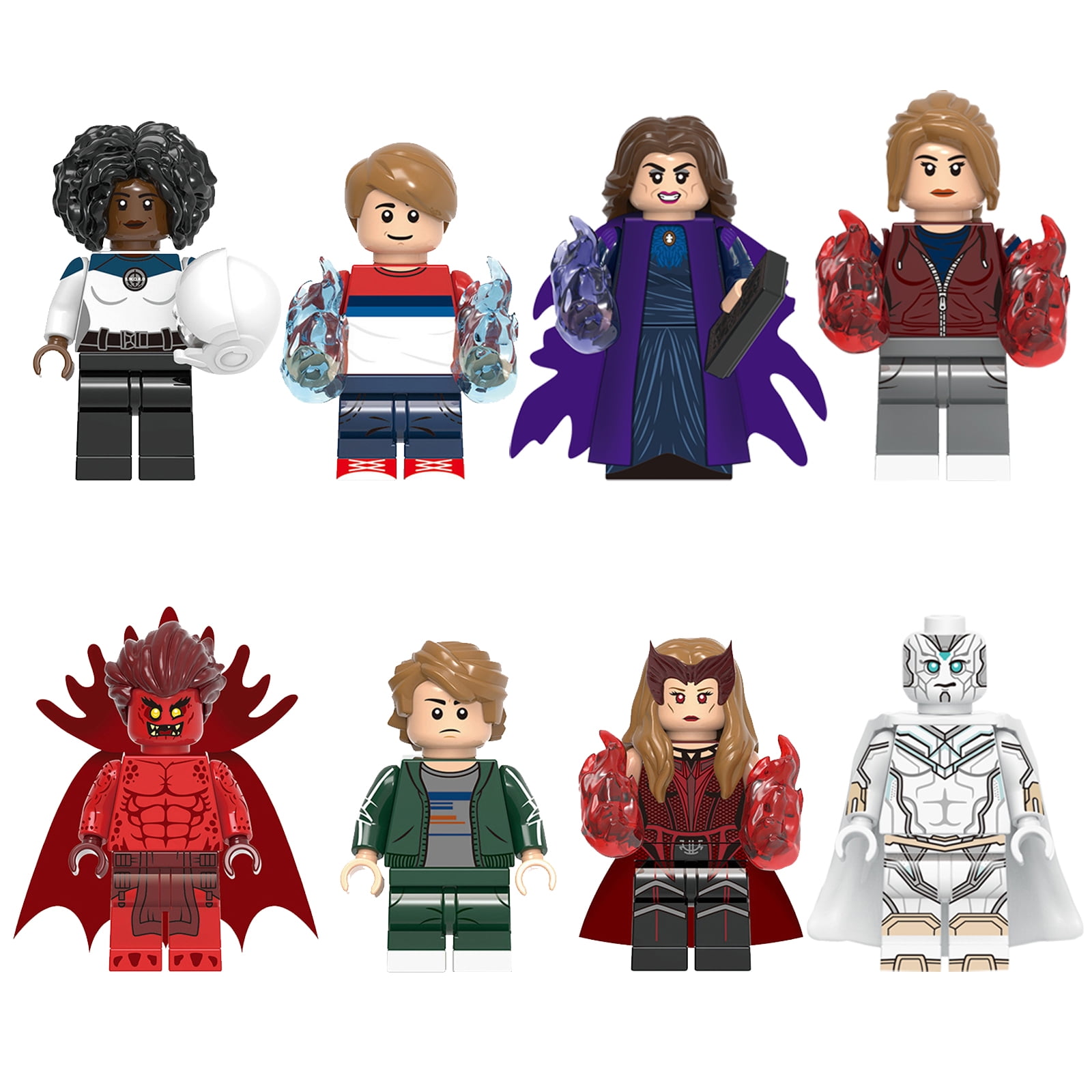 8Pcs Superhero Vision Wanda Witch Minifigures Building Block Toys ...