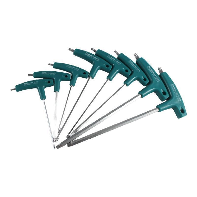 8Pcs T Shape Handle Hex Key Wrench Hexagonal Head Spanner Wrench for Home Repair Mechanical ...