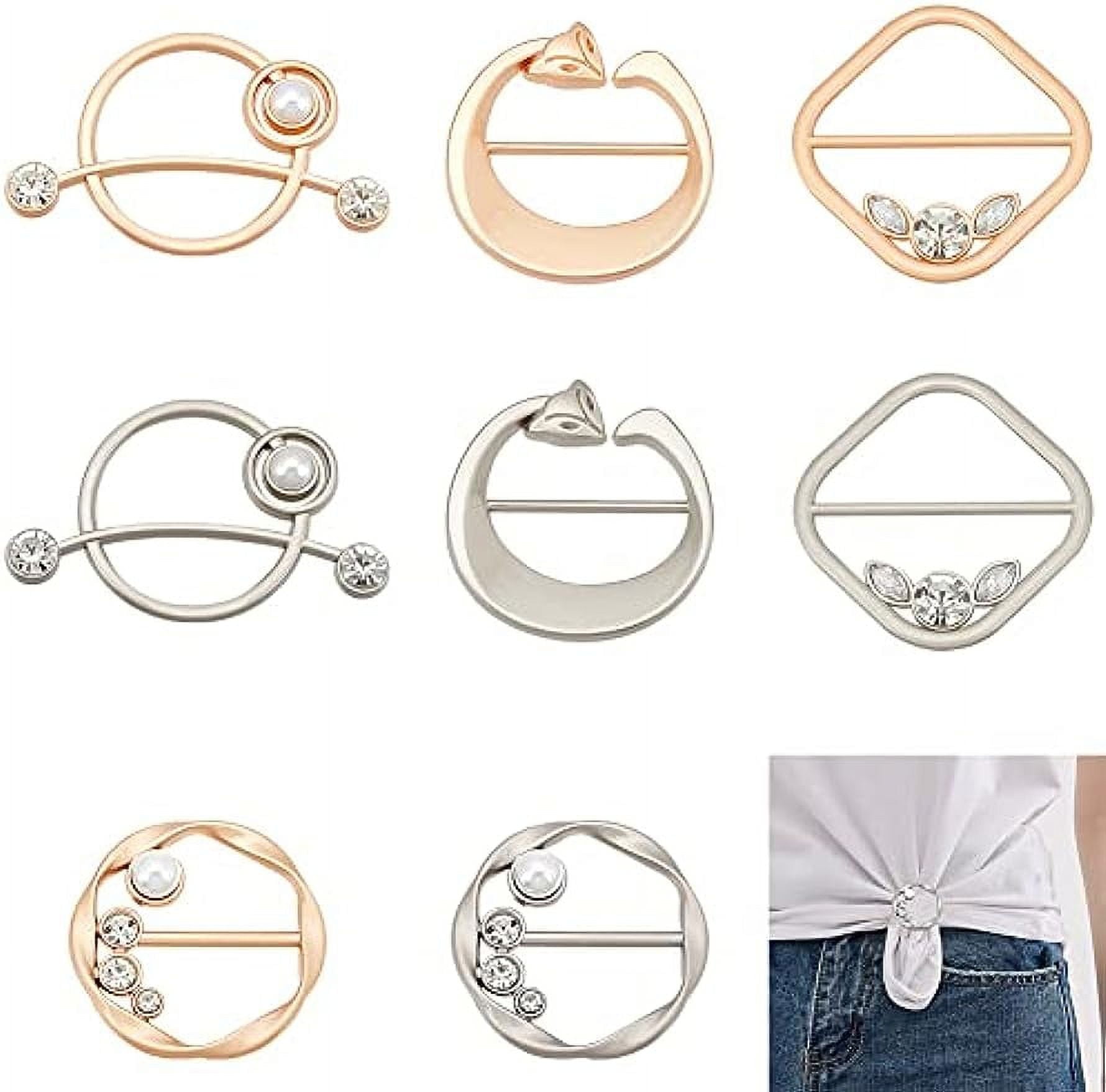 8Pcs T-Shirt Clips for Women Silk Scarf Clasp Clip Round Clothes Clips ...