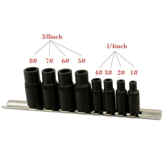 8Pcs Tap Socket Set 1/4 3/8inch Sockets for Driving Thread Cutting Taps ...