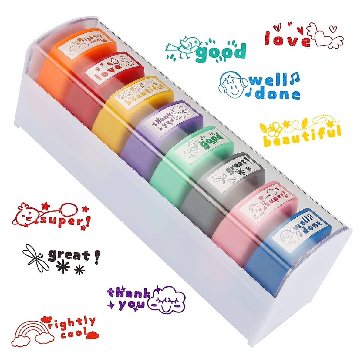 8Pcs Teacher Stamps for Grading Classroom Teacher Supplies Self-inking ...