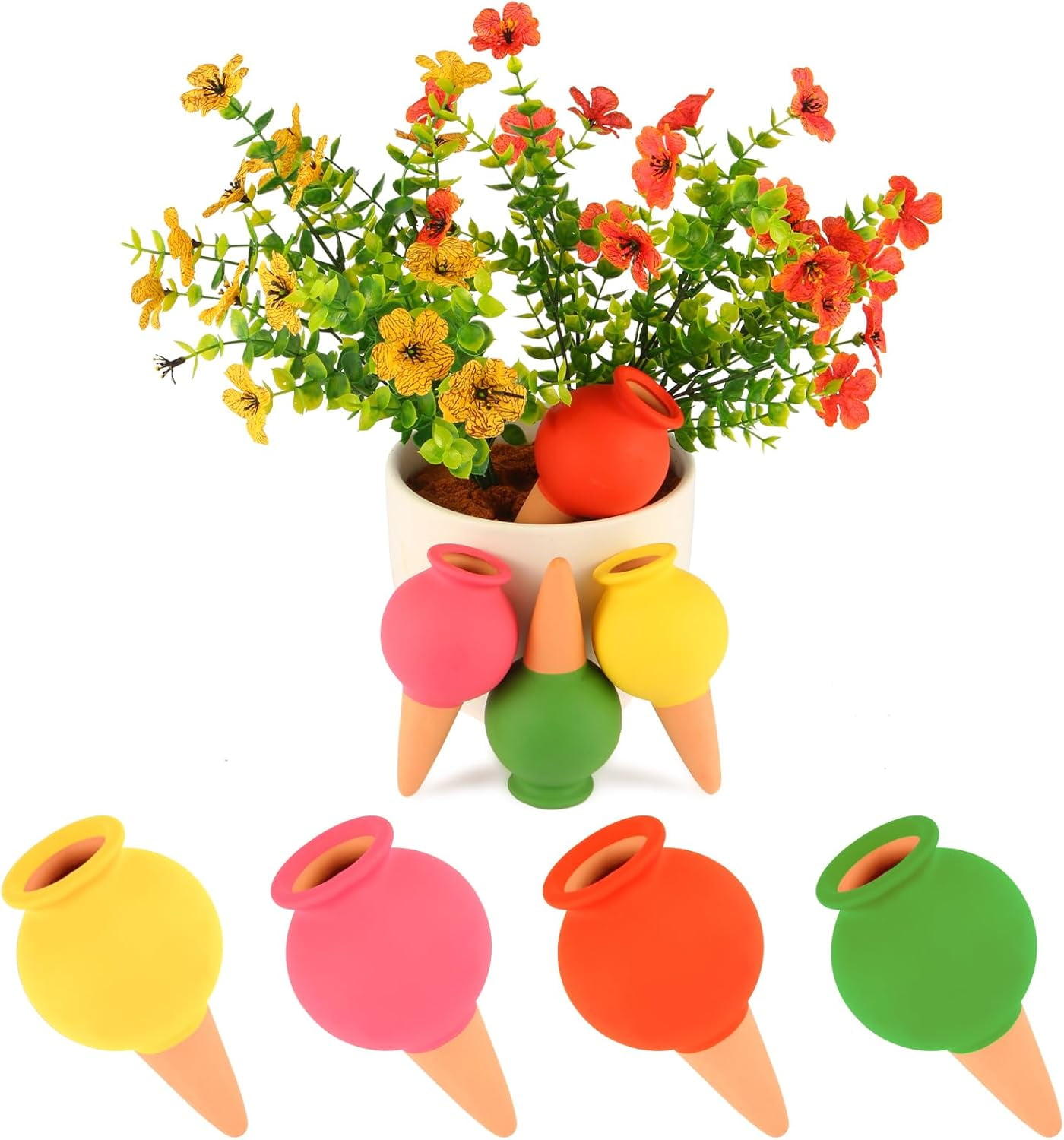 8Pcs Terracotta Plant Watering,Self Watering Spikes Self Watering ...