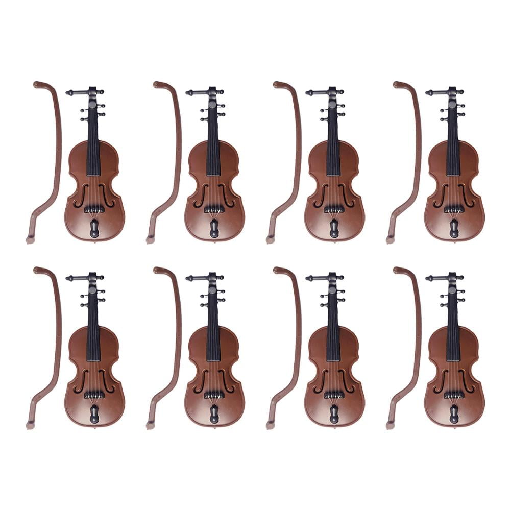 8Pcs Tiny Violin Collection Antique Miniature Violin Best Miniature ...