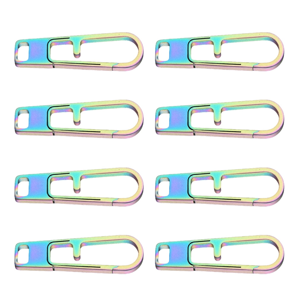 8Pcs Titaniums Alloy Zippers Puller Headers Hanging Buckles Detachable ...