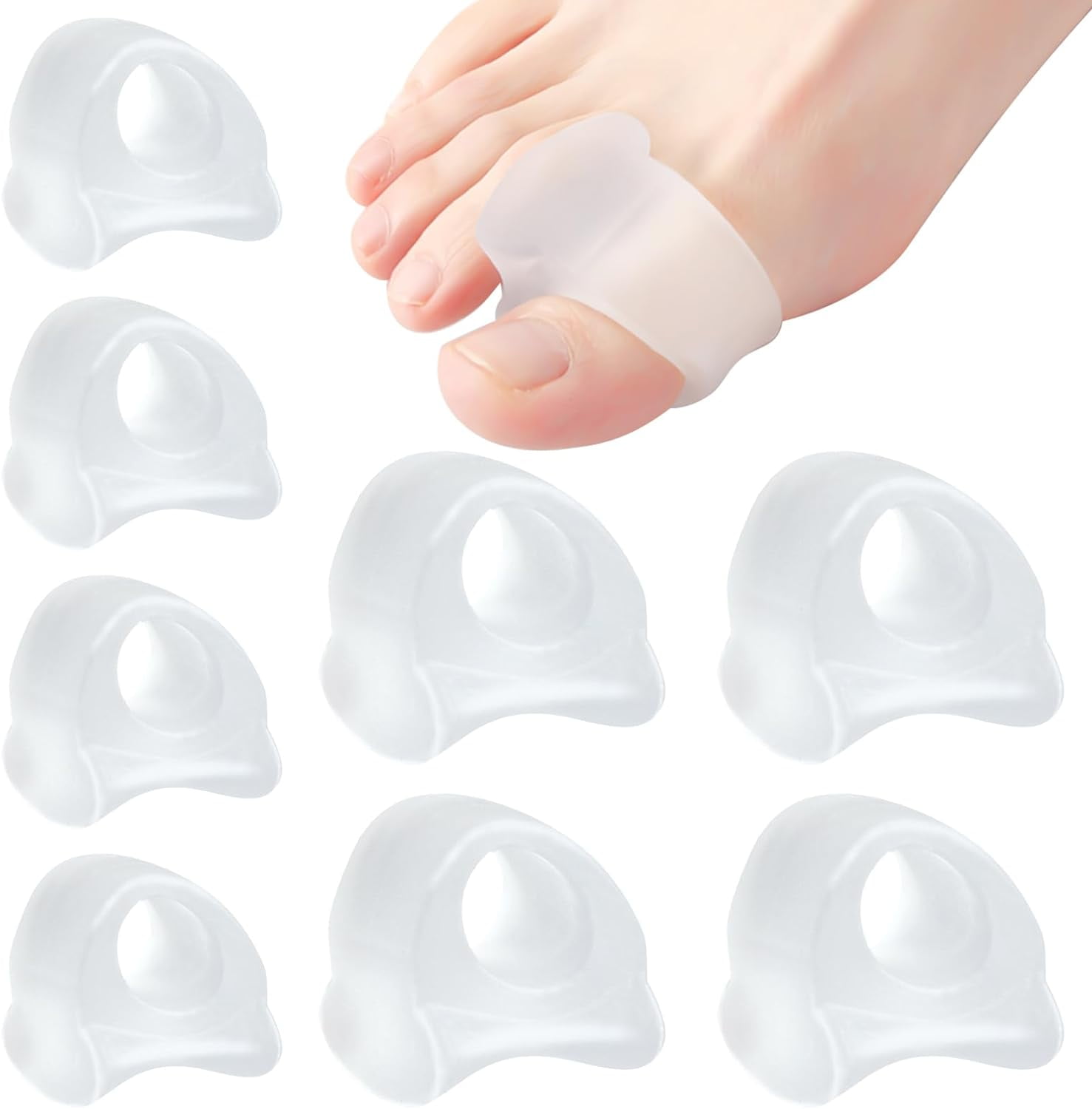 8Pcs Toe Separators for Overlapping Toes, Silicone Big Toe ...
