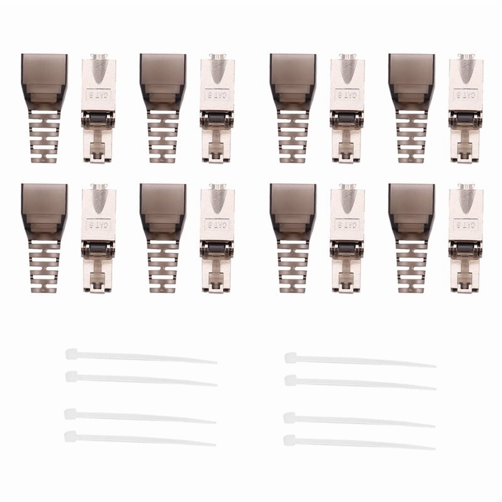 8Pcs Tool-Free Shielded RJ45 Cat 7 Termination Plug Cat7 Plug / Cat7 ...