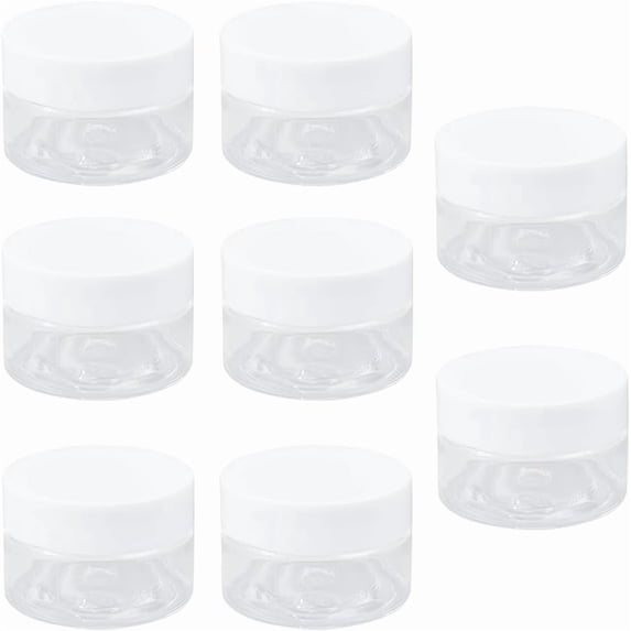 8Pcs Transparent Plastic Empty Portable Facial Cream Jar Refillable ...