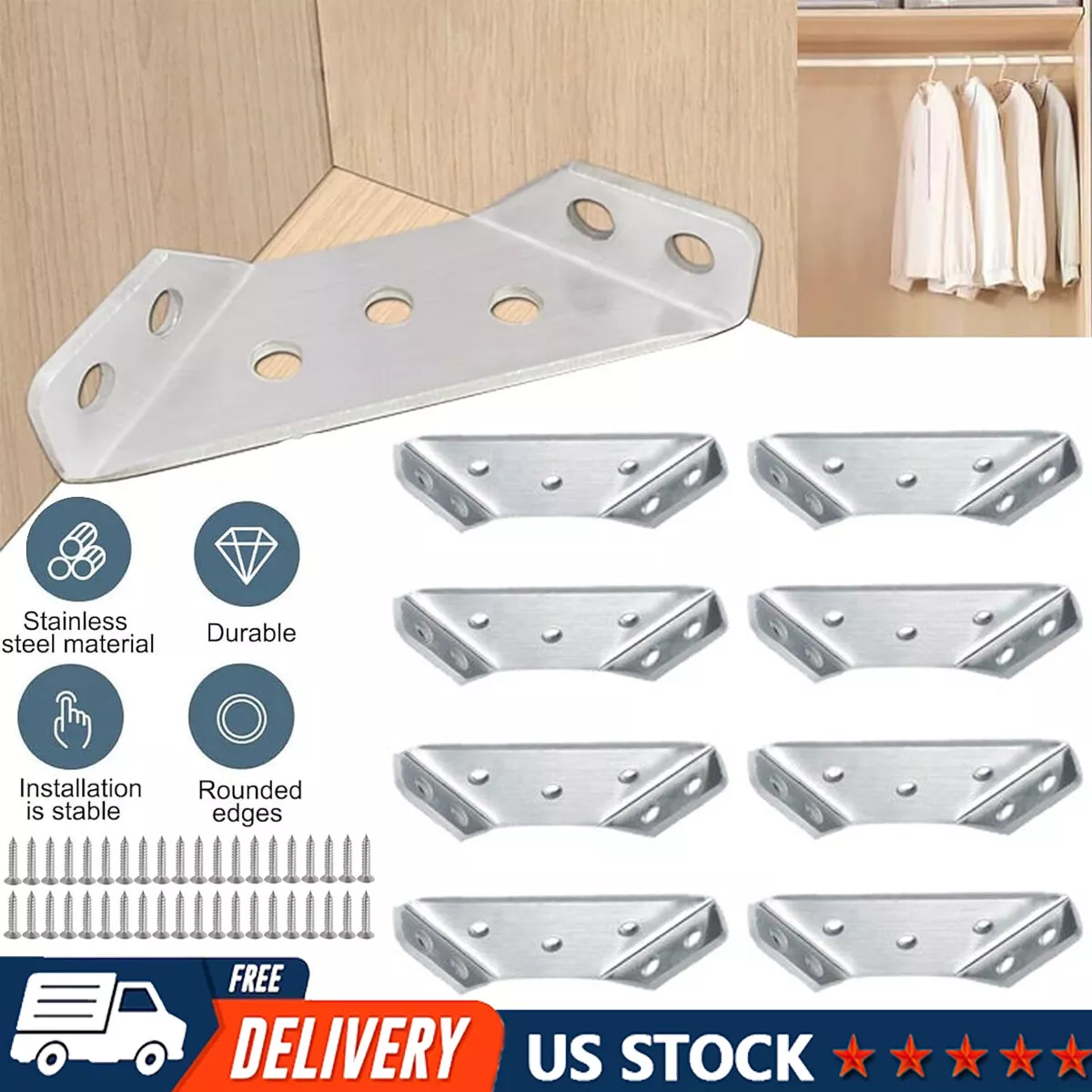 8Pcs Triangle Bracket Furniture Thickened Universal Connector Corner ...