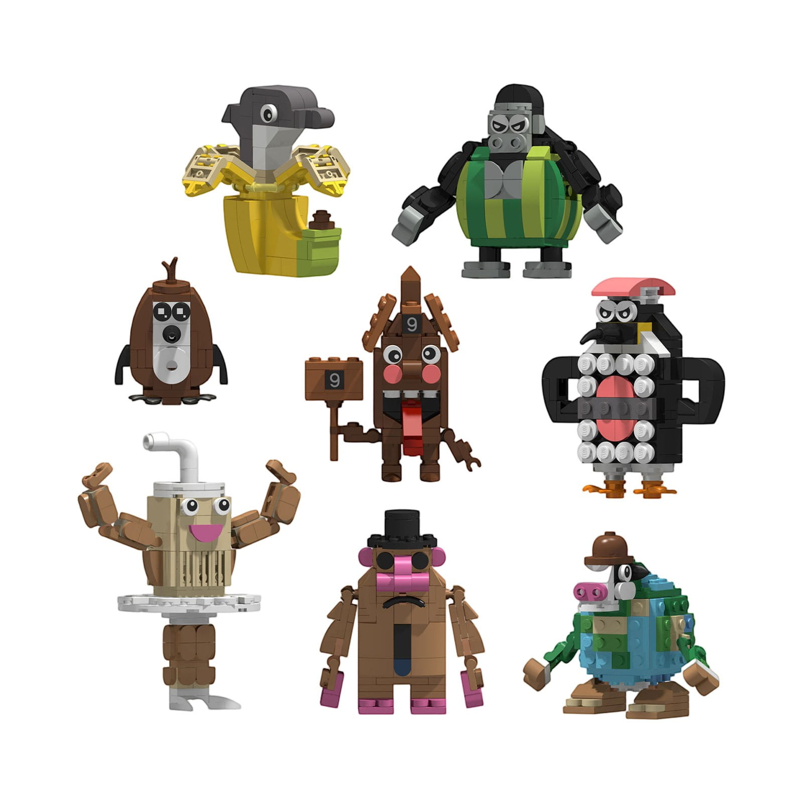 8Pcs Tung Tung Tung Sahur Italian Brainrot Building Block Figures ...