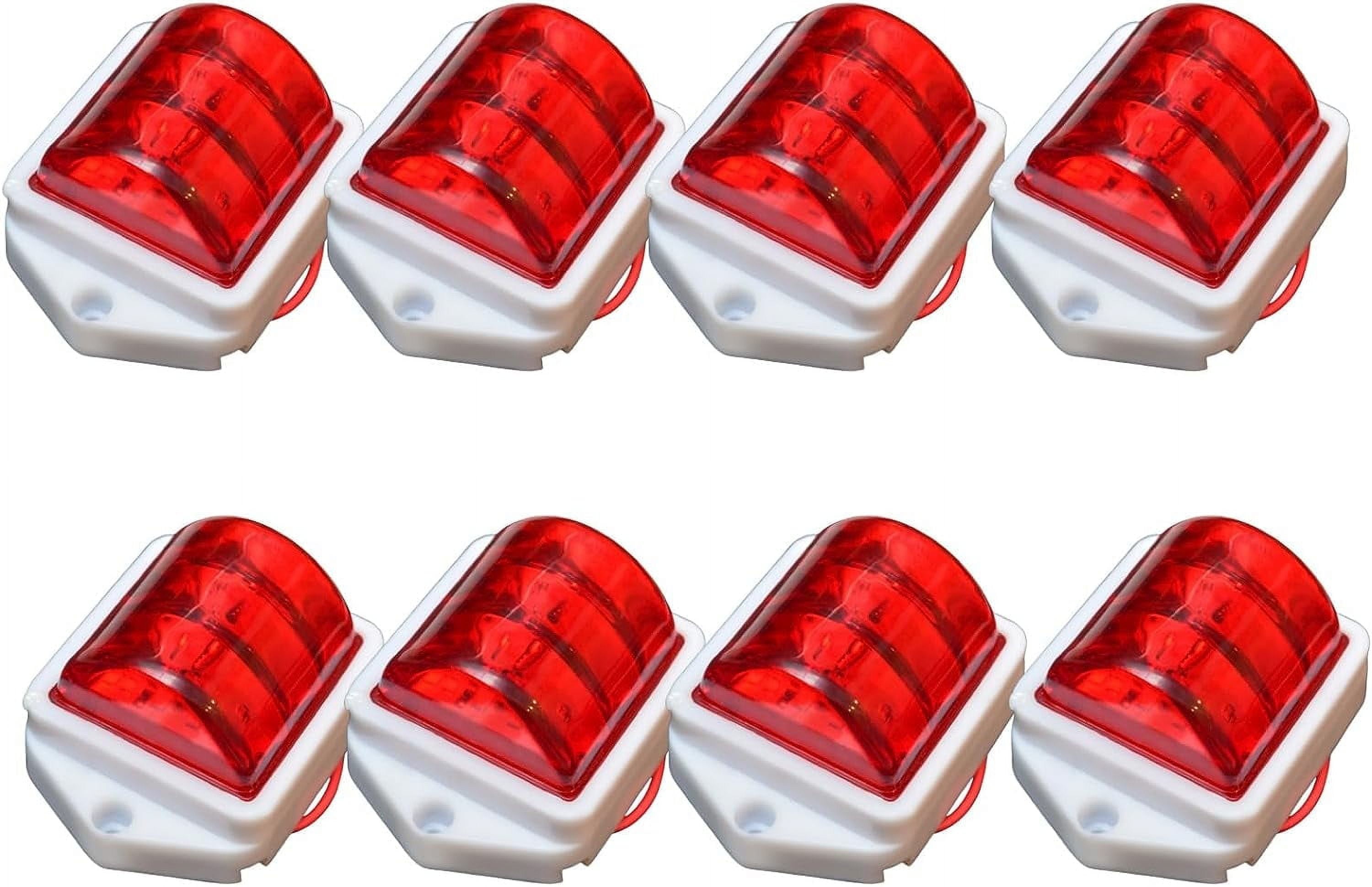8Pcs Universal Side Marker 2x2 Inch Trailer RV Marker LED Light - Red ...