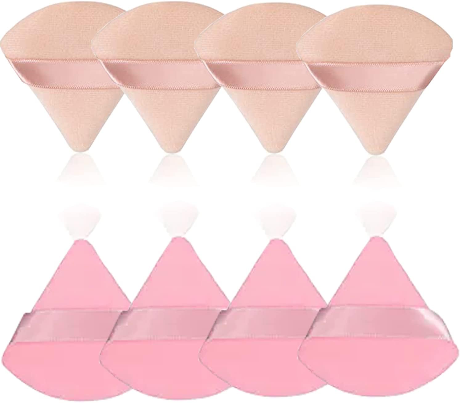 8Pcs Velour Triangle Powder Puff,Washable Reusable Soft Plush Powder ...
