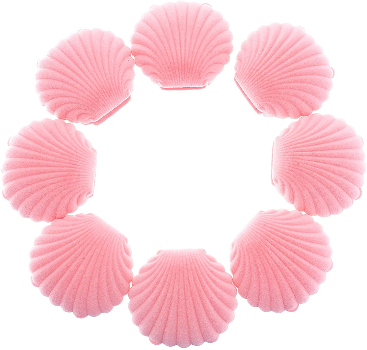 8Pcs Velvet Shell Necklace Boxes Pink Jewelry Pendant Gift Box Earrings ...