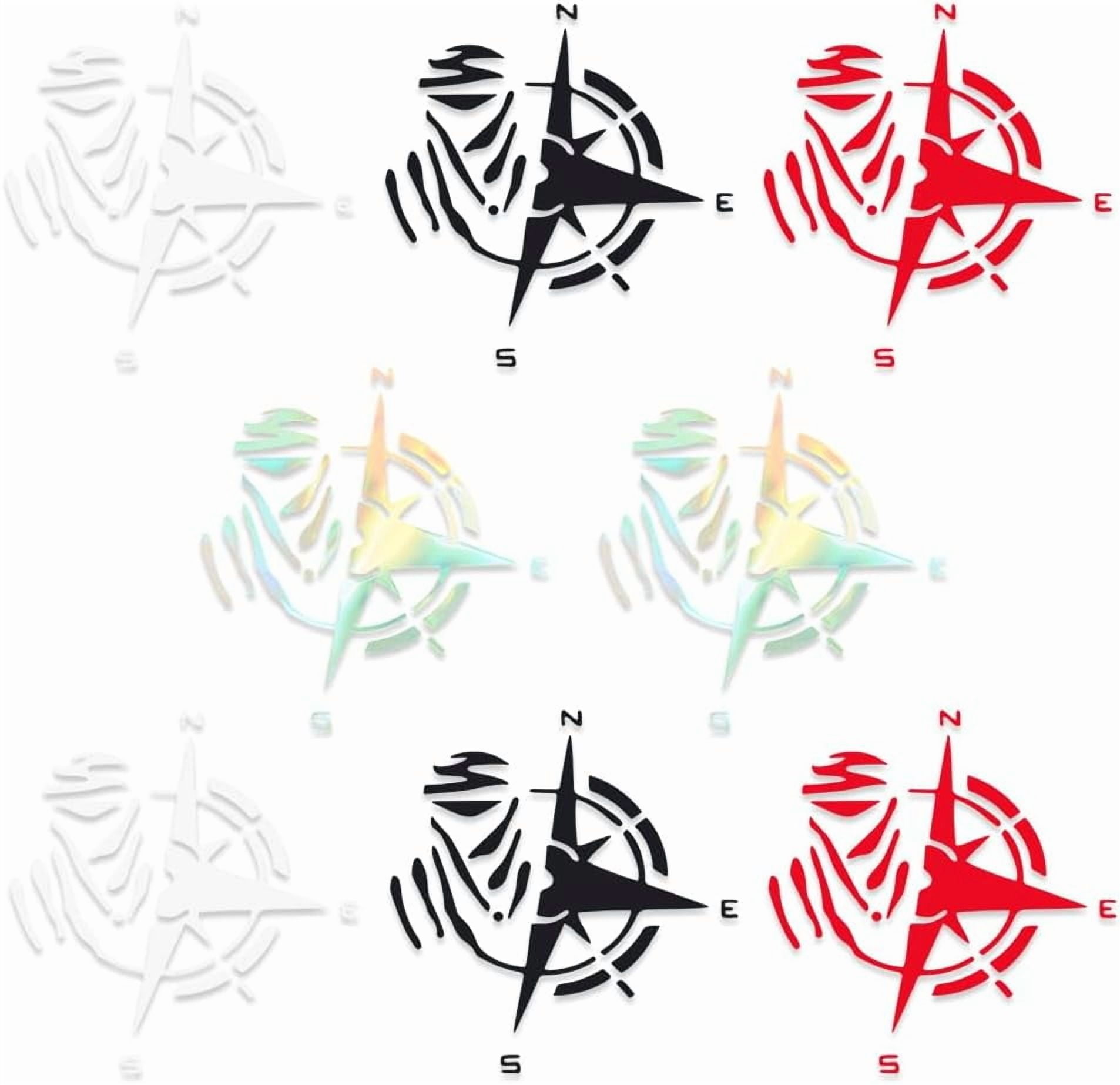 8Pcs Waterproof Car Stickers and Decals Compass Car Sticker Waterproof ...