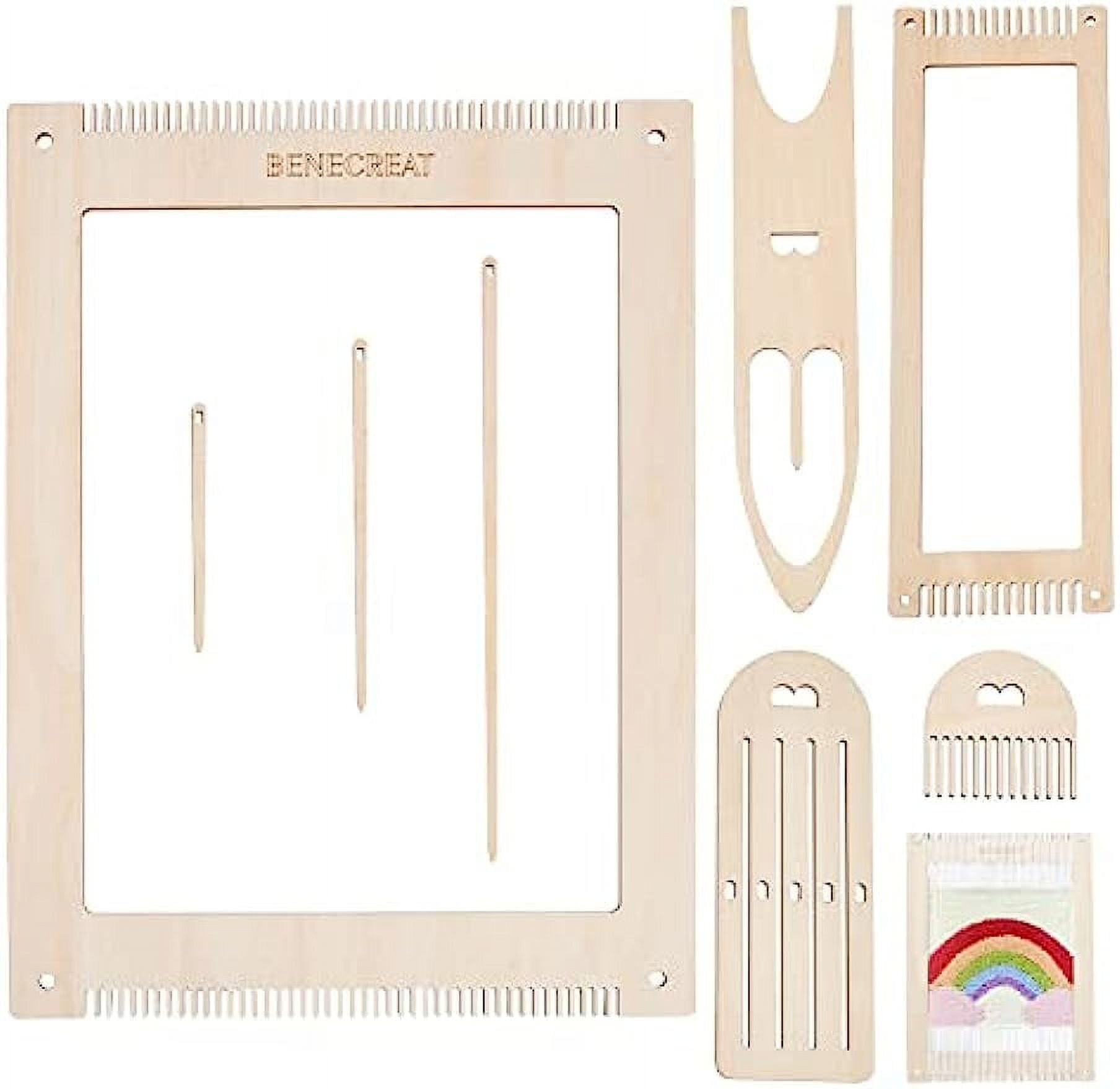 8Pcs Weaving Loom Kit Wooden DIY Weaving Loom with Wooden Weaving Stick ...