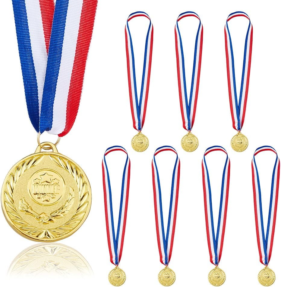 8Pcs Winner Award Medal Gold Medal Alloy Round Medals Winner Medals ...