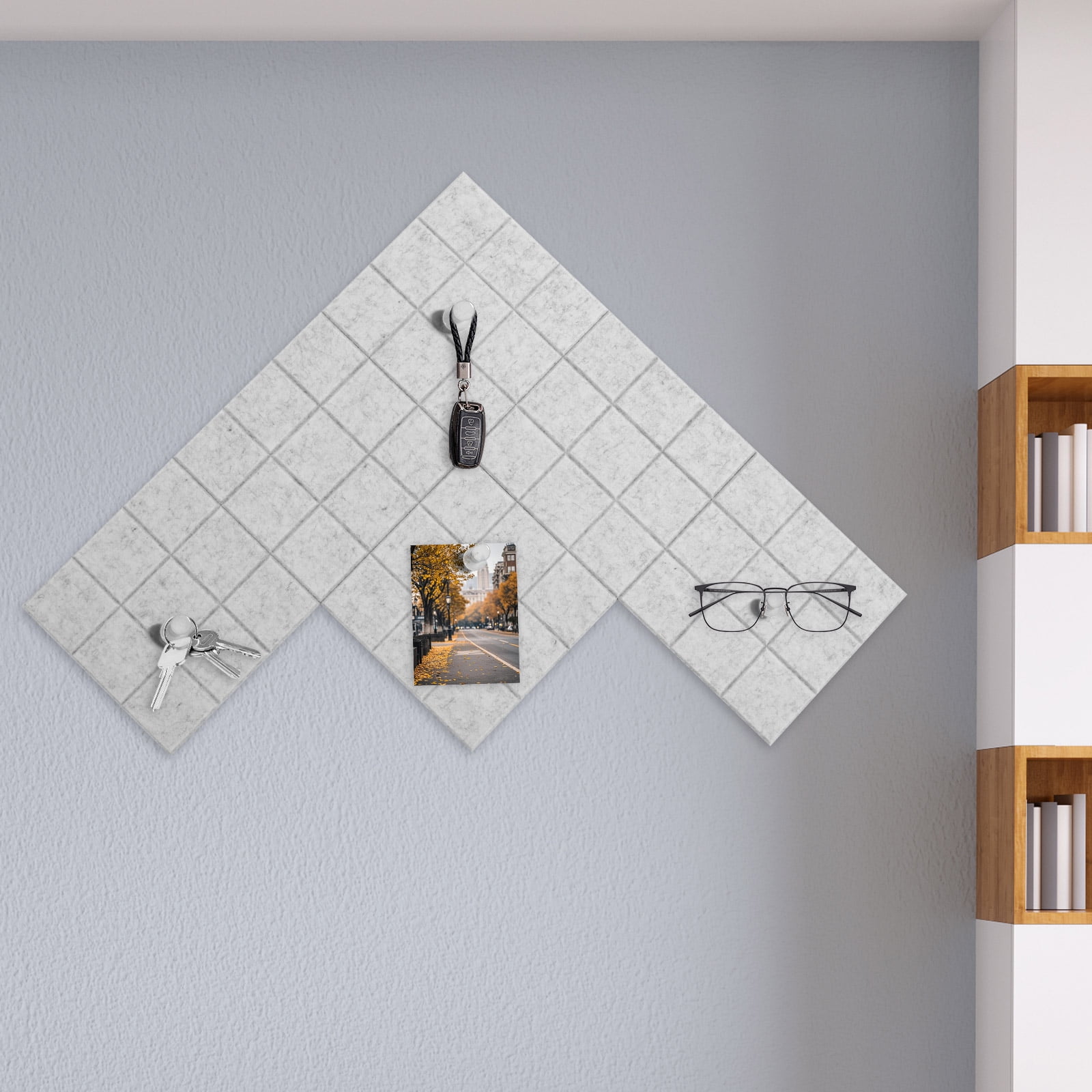 8Pcs Woolen Felt Cork Board Alternative Sound Insulation Felt Wall Tile ...