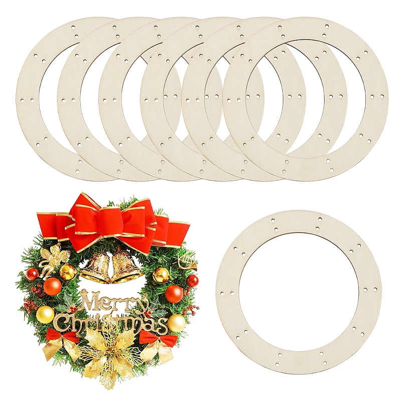 8Pcs Wreath Frames for Crafts Wooden Floral Arranging Craft Rings Beige ...