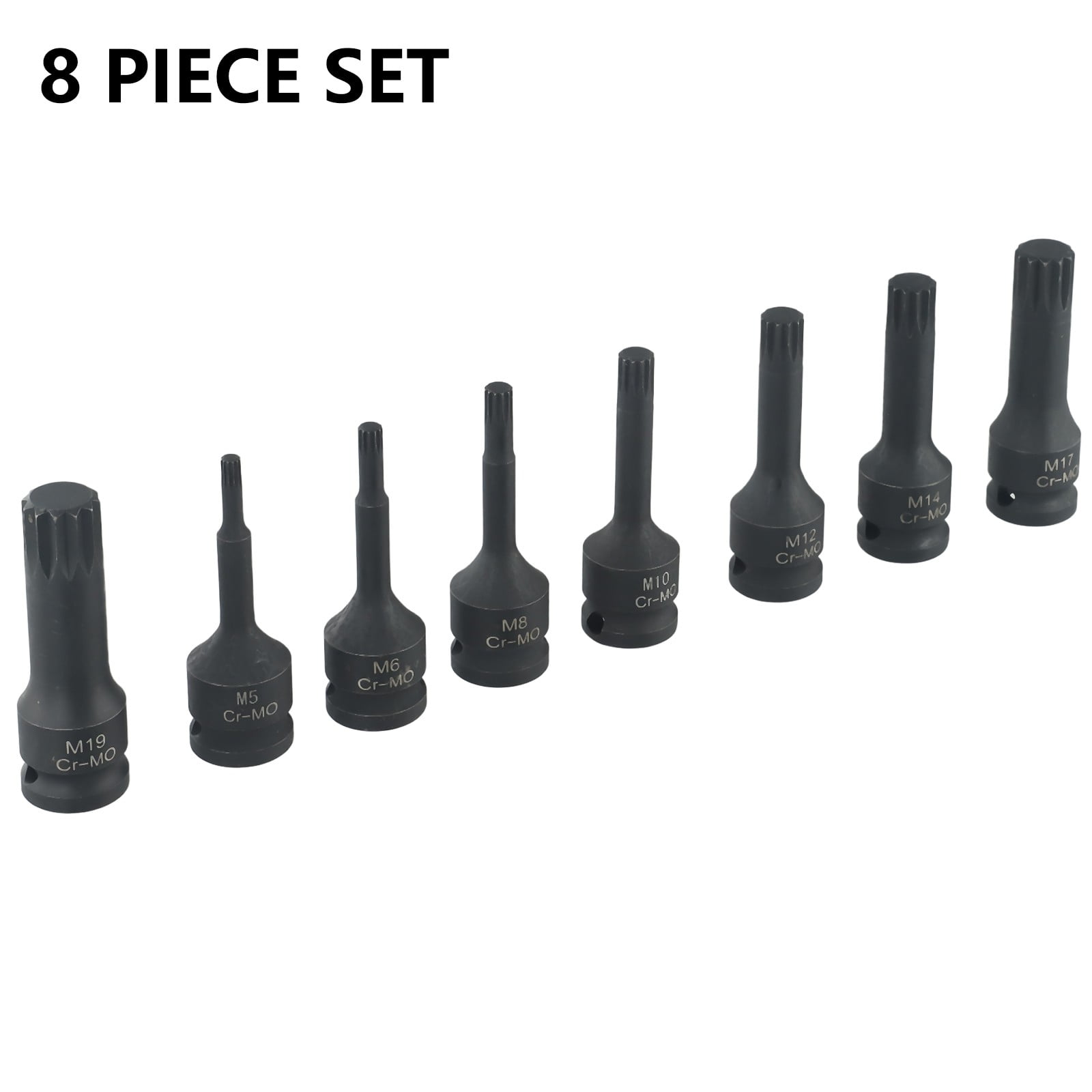 8Pcs Wrench Socket Set 1/2 Head Wrench Socket 12 Point Torx M5-M19 Bit ...