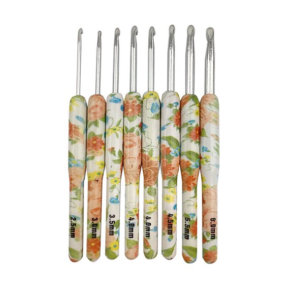 8Pieces 2.0mm-6mm Ergonomic Crochet Hook Ergonomic Handle Crochet Hook ...