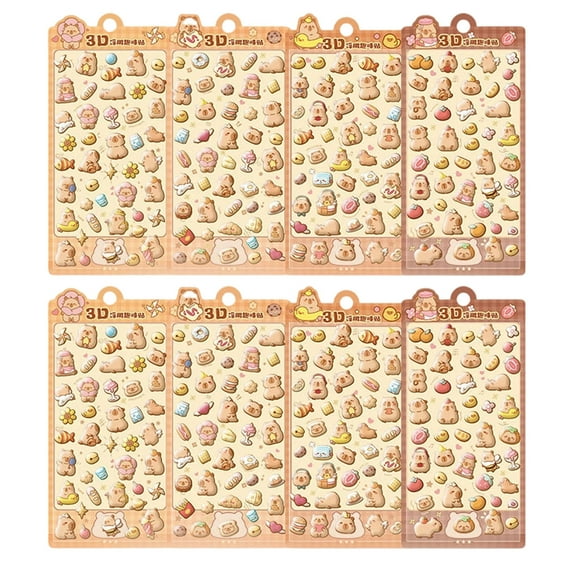 8Pieces Cartoon Theme Stickers Scrapbooking Decal Stickers For Kids ...