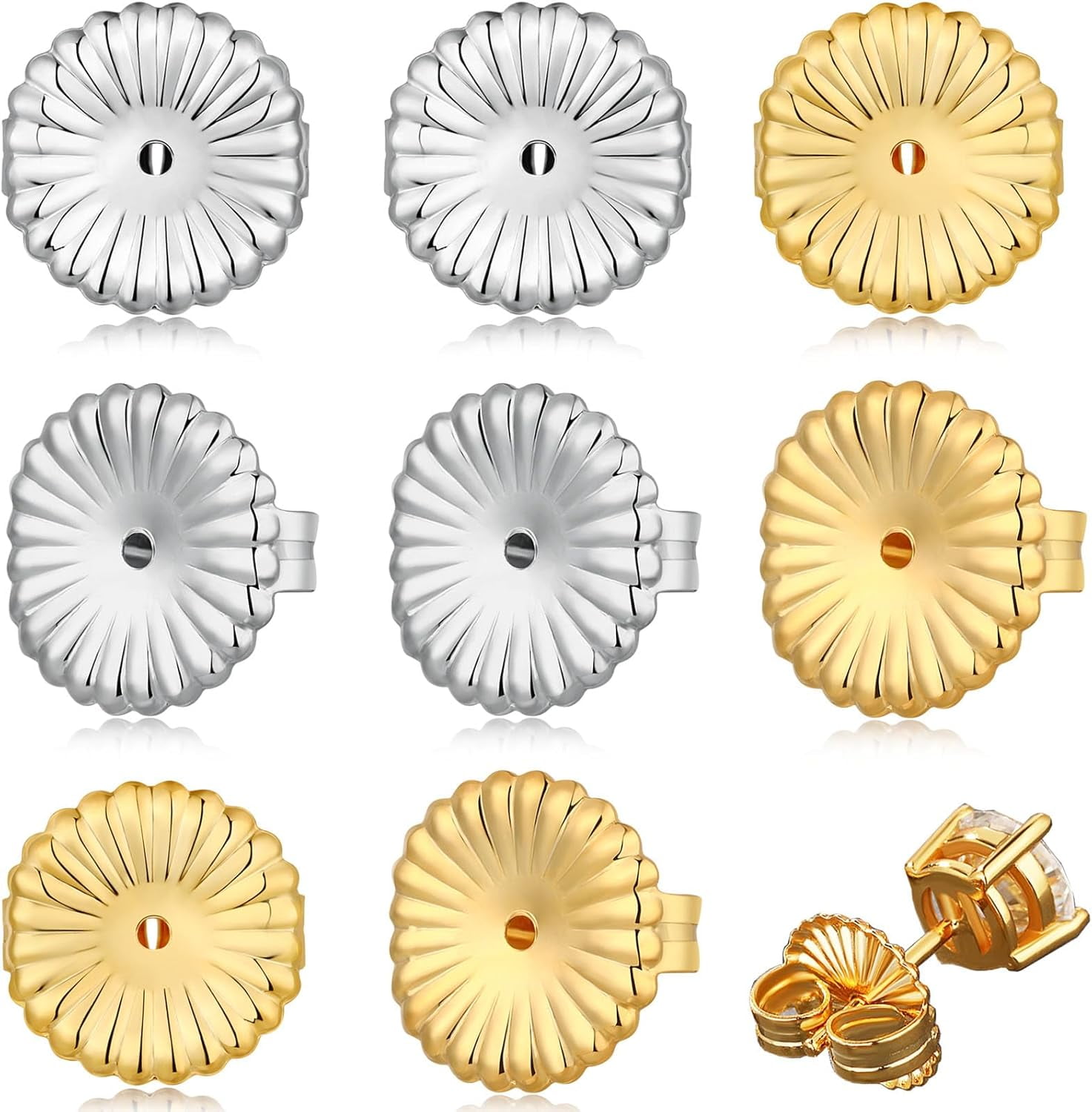 8Pieces Earring Backs for Droopy Ears, Large Earring Backs Replacements ...
