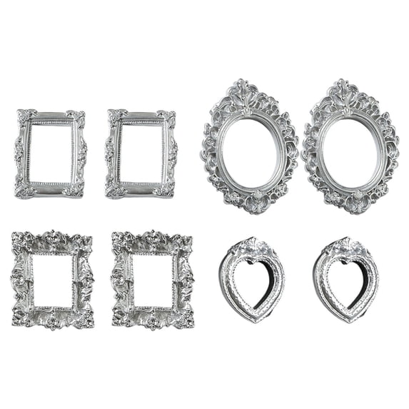 8Pieces Miniature Baroquely Photo Frame Model Figurine for Creative ...