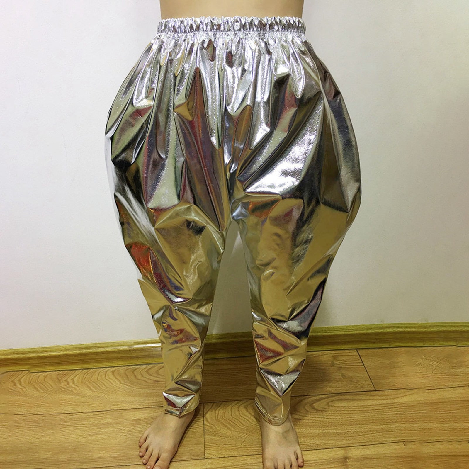 8QIDA Kids Girls Boys Metallic Harem Dance Pants Loose Fit for Modern ...