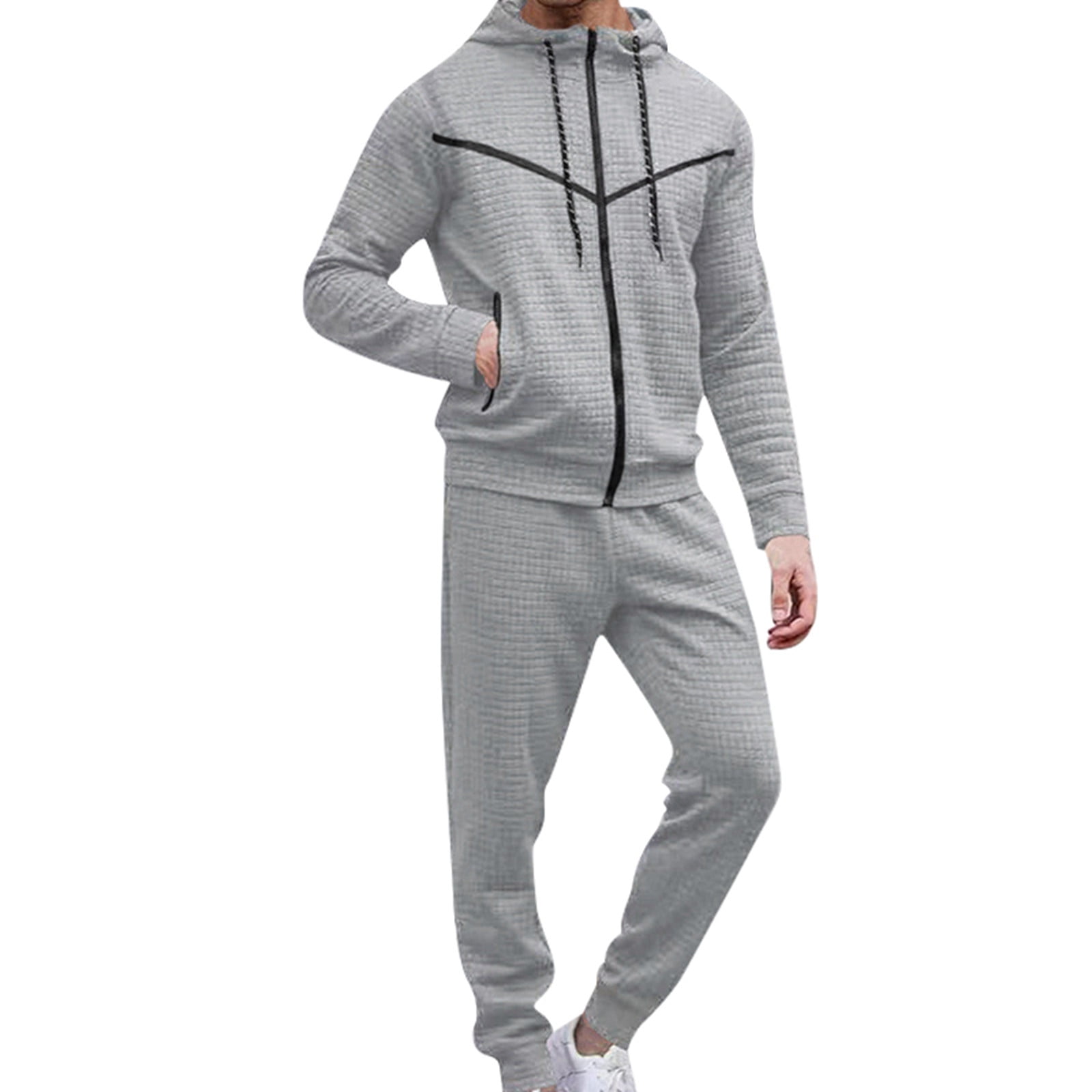 8QIDA Men's Winter Tracksuit Hoodie Sports Tracksuit Casual Jogging ...