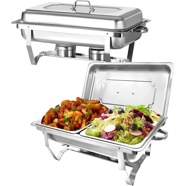 8QT Chafing Dishes for Buffet 2 Pack, Half Size Chafing Dish Buffet Set ...