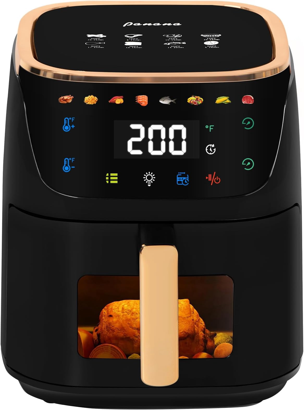 8QT Large Air Fryer Compact, 8 Preset Menus Airfryer, One-Touch Digital ...