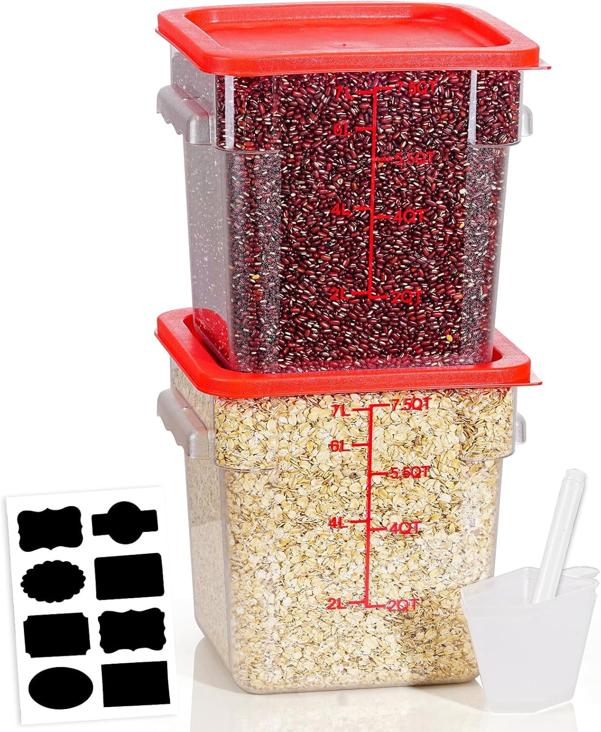 8QT NSF Food Storage Containers: 2 PCS[Food Grade][Hot&Cold Resistant ...