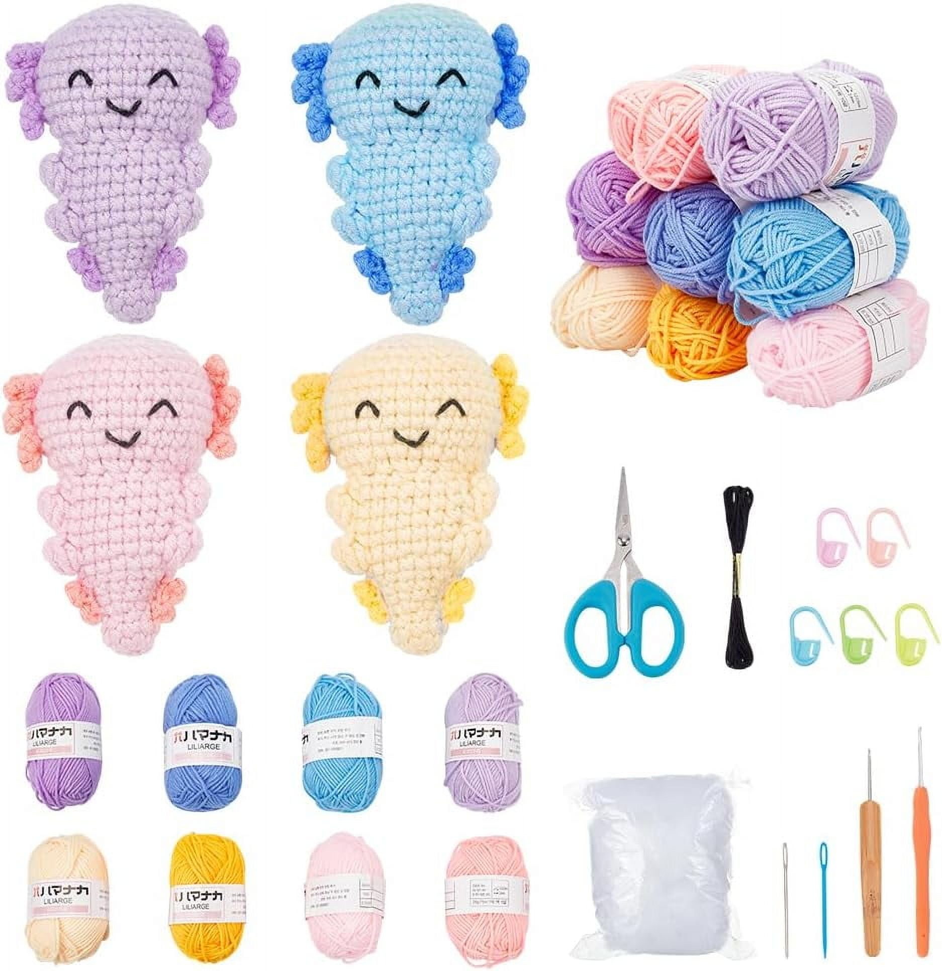 8Set Crochet Axolotl Kit Salamander Crochet Doll Kit Crochet Animal Kit ...