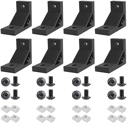 8Sets Black Heavy Duty 1010 Aluminum Extrusion Corner Brackets 10 ...