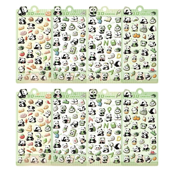 8Sheets Cartoon Stickers With Embossed Design Kids Learning And Room ...