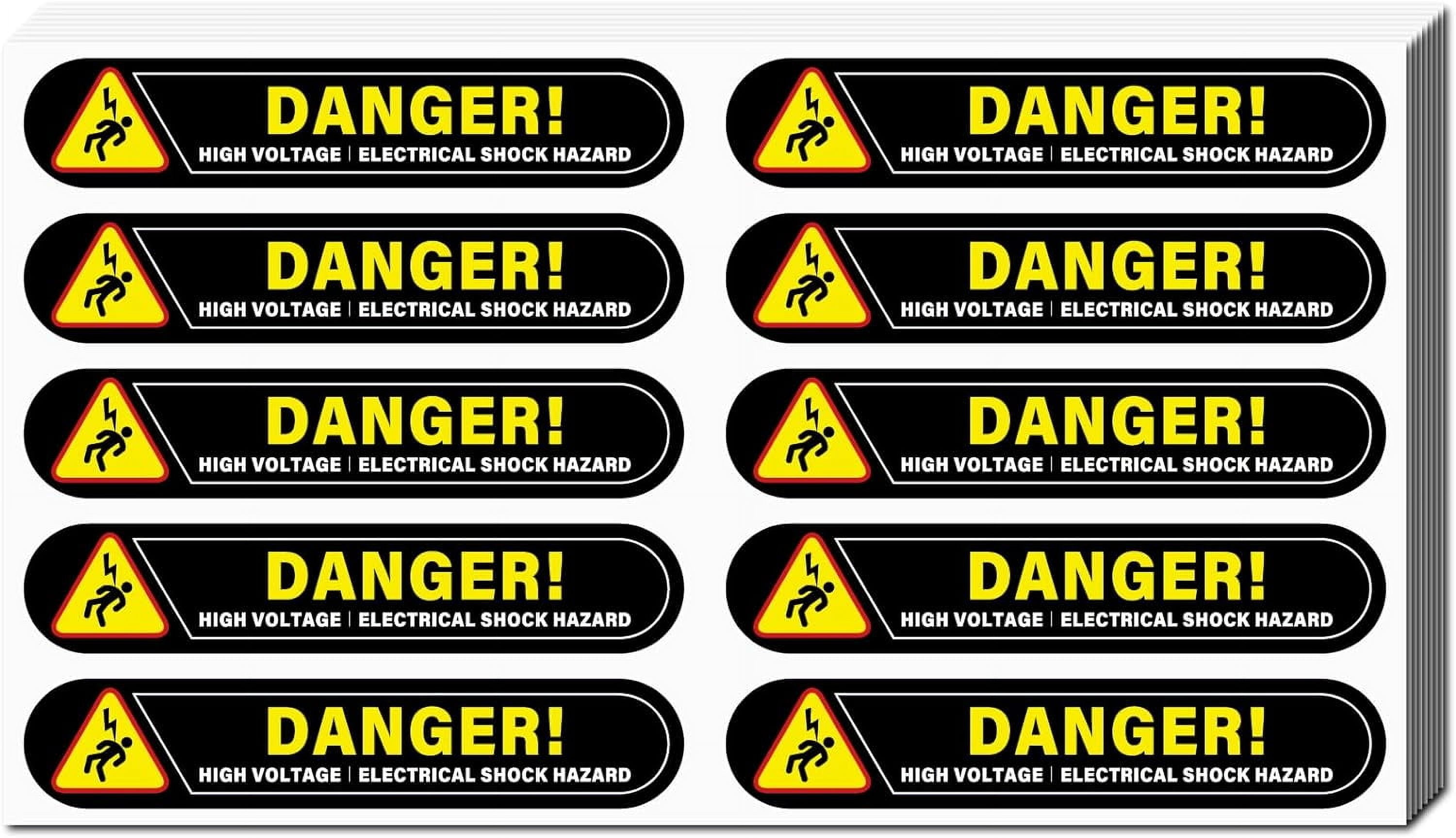 8Sheets Danger Warning Stickers Mini PVC Coated Self Adhesive Stickers ...