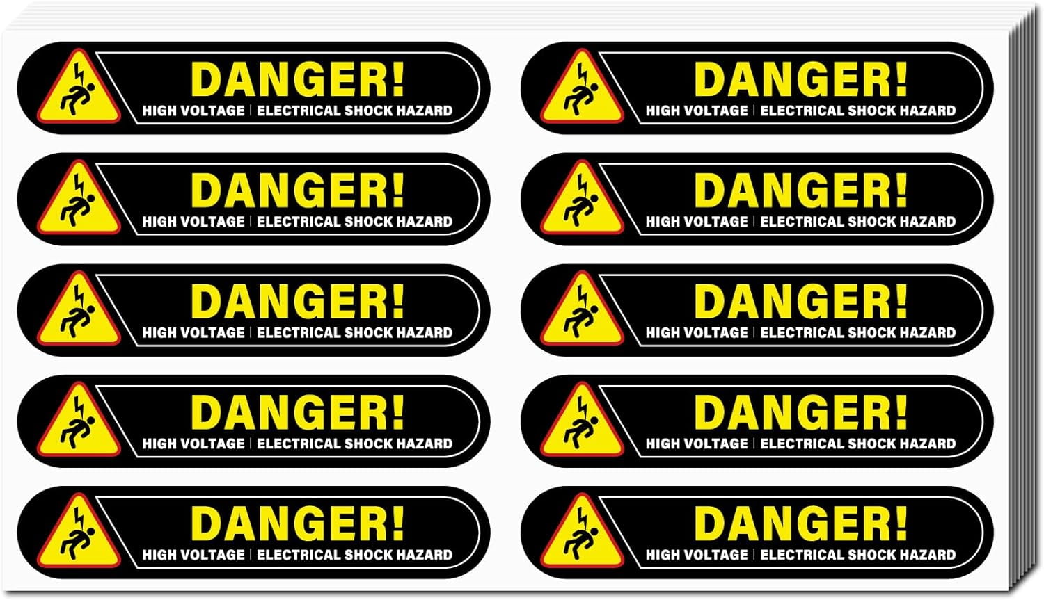 8Sheets Danger Warning Stickers Mini PVC Coated Self Adhesive Stickers ...