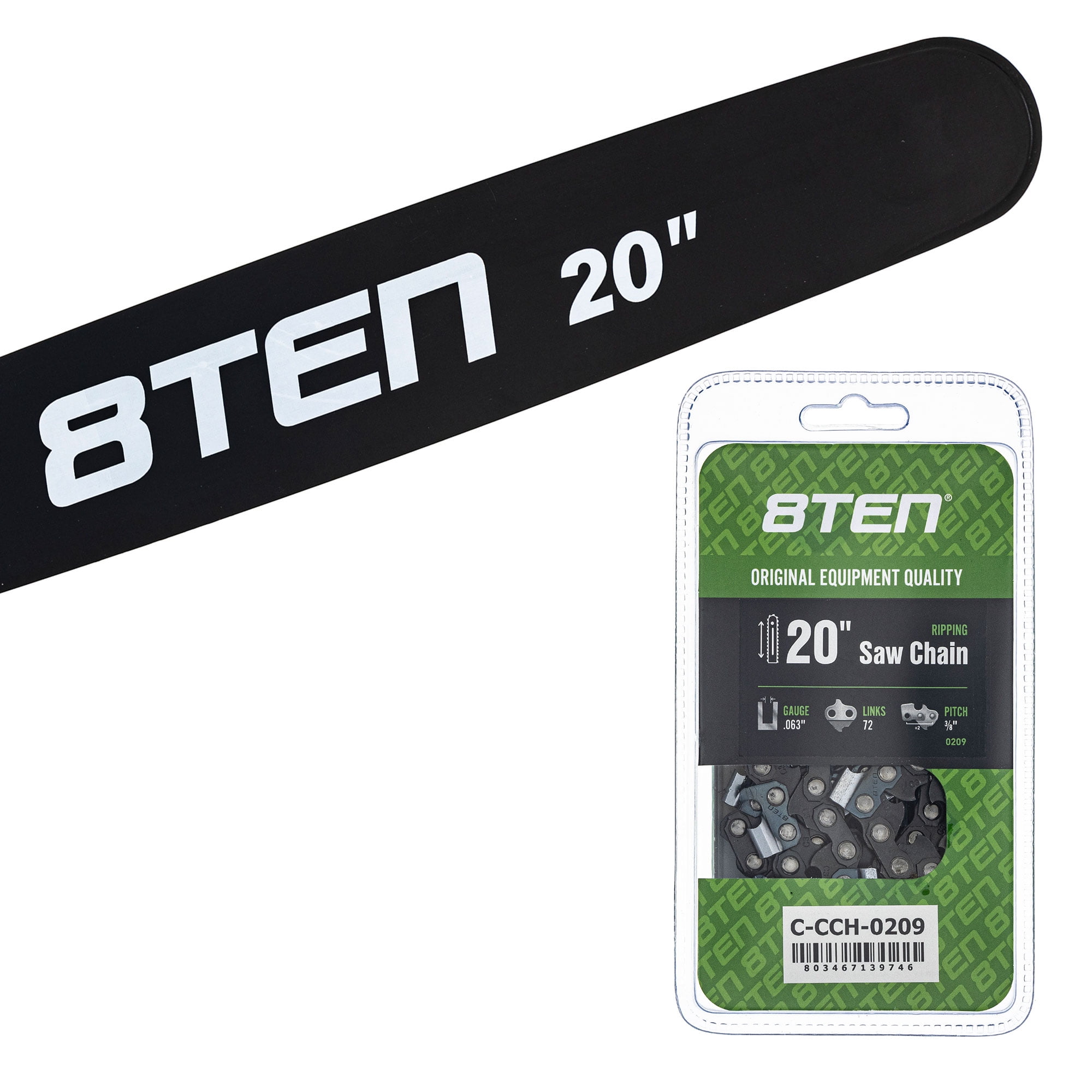 8TEN 20" Chainsaw Bar & Chain .063 3/8 72DL for Husqvarna Solo ...