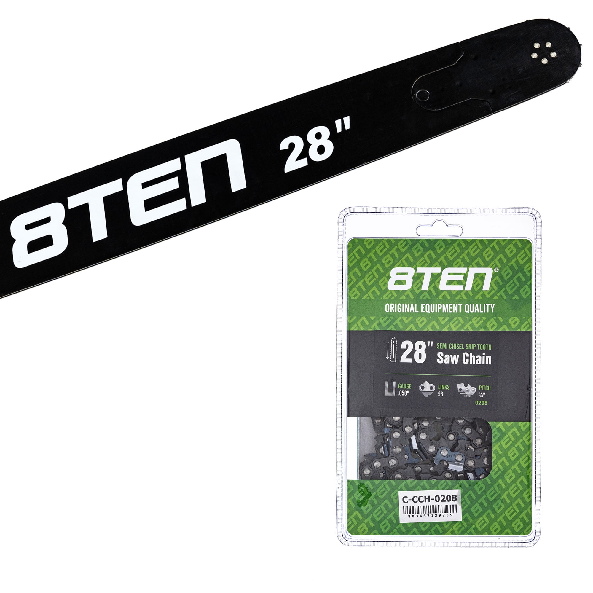8TEN 28" Chainsaw Bar & Chain .050 3/8 93DL for Husqvarna MK1010346 ...