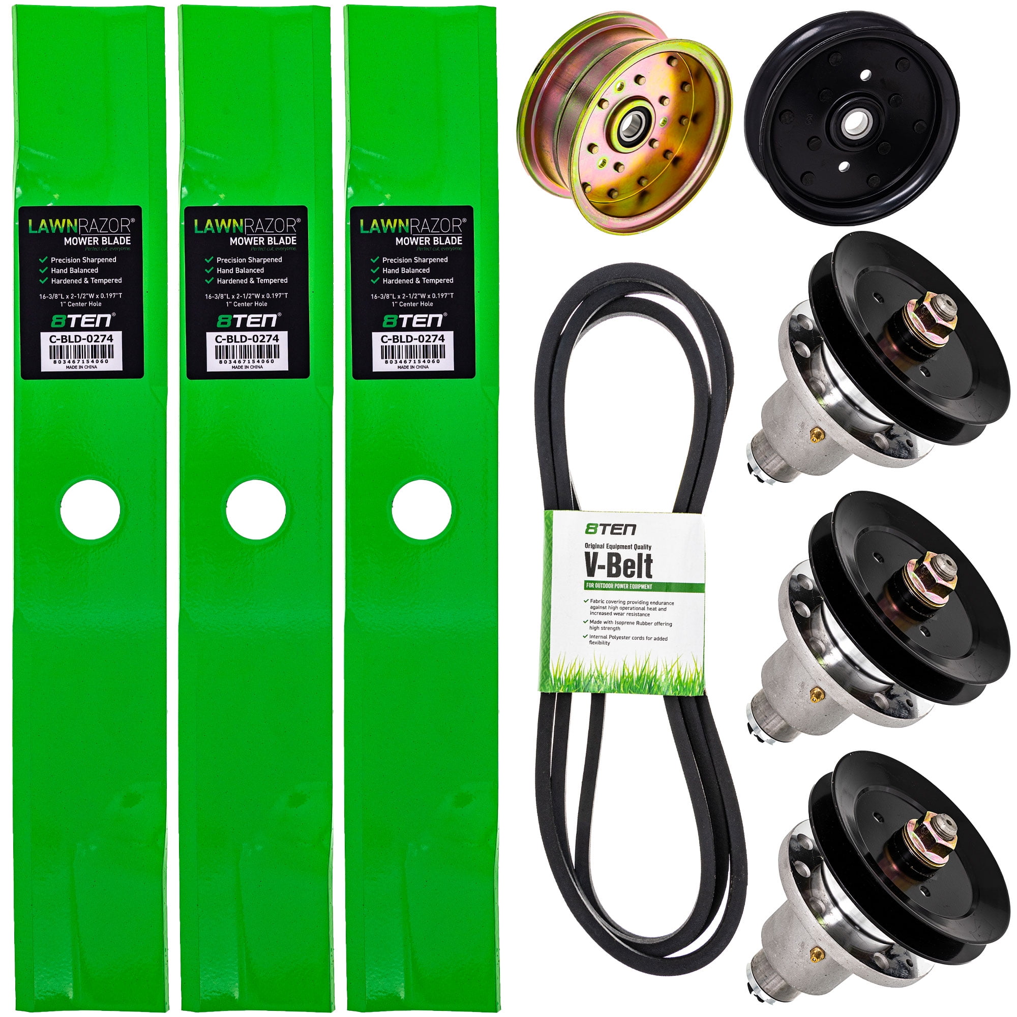 8TEN Blade Spindle Belt Idler Kit for Exmark 103-9081 1-413308 48-inch ...