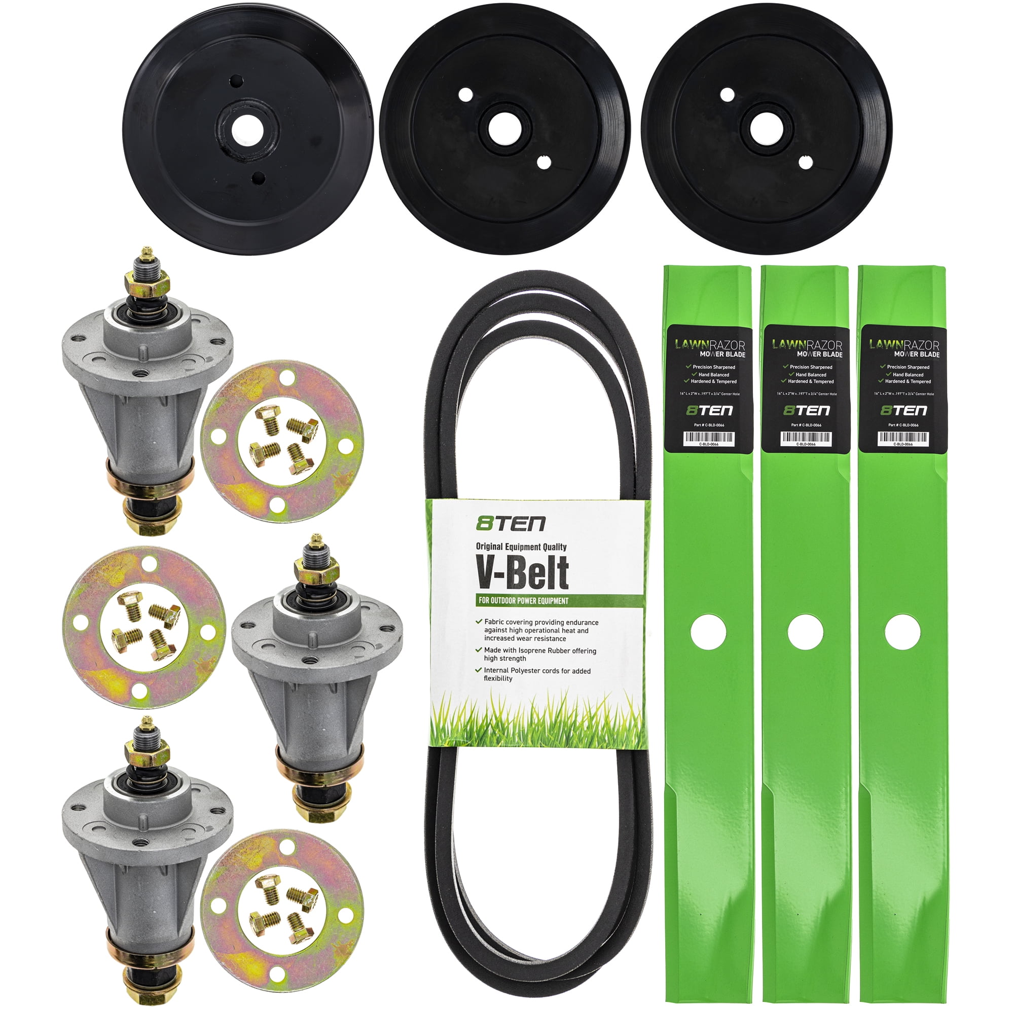8TEN Blade Spindle Belt Kit for Toro 15-48SC01 15-48SC02 48-inch 106637 ...