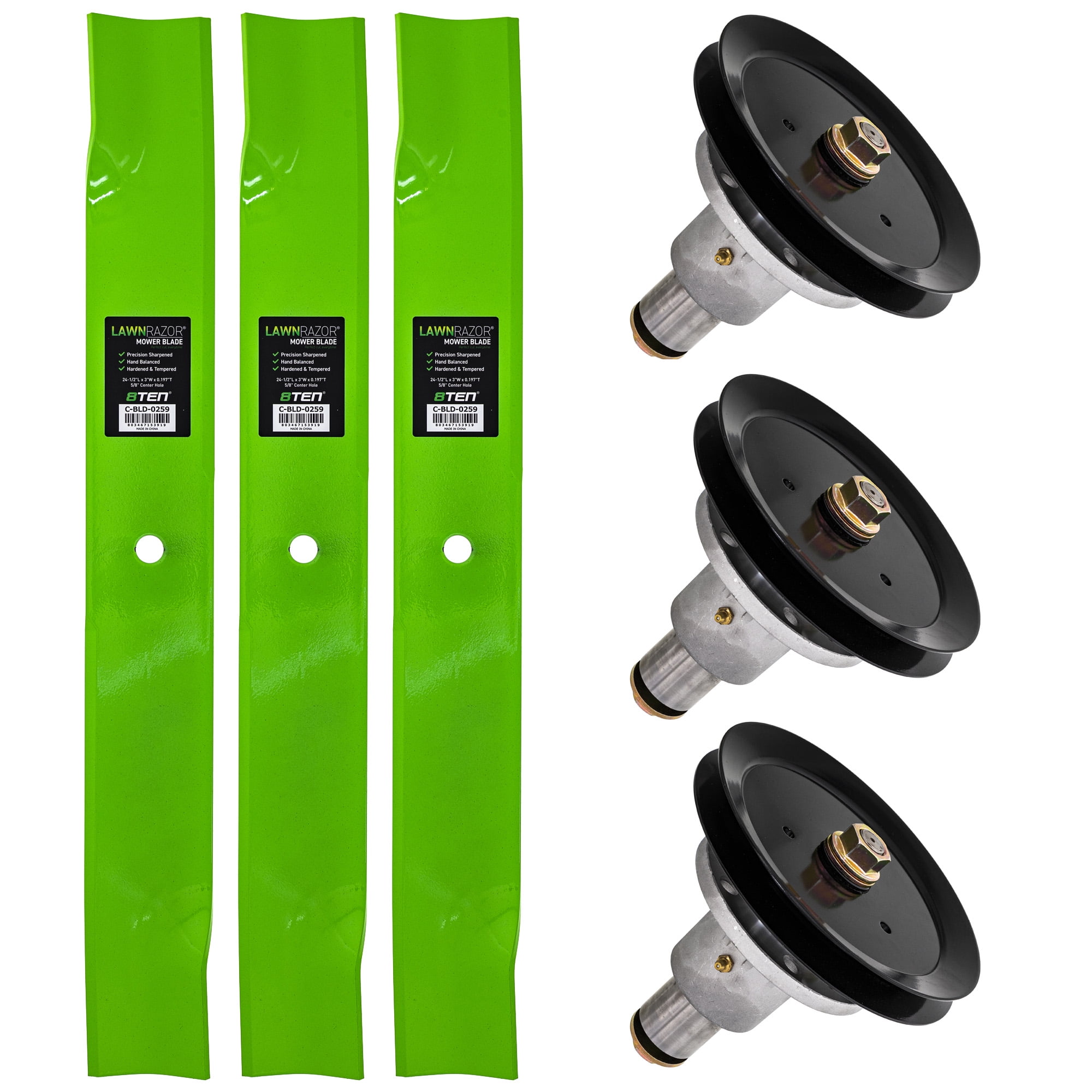 8TEN Blade Spindle Kit for Exmark Lazer Z XP XS 103-8323 72-inch Deck ...