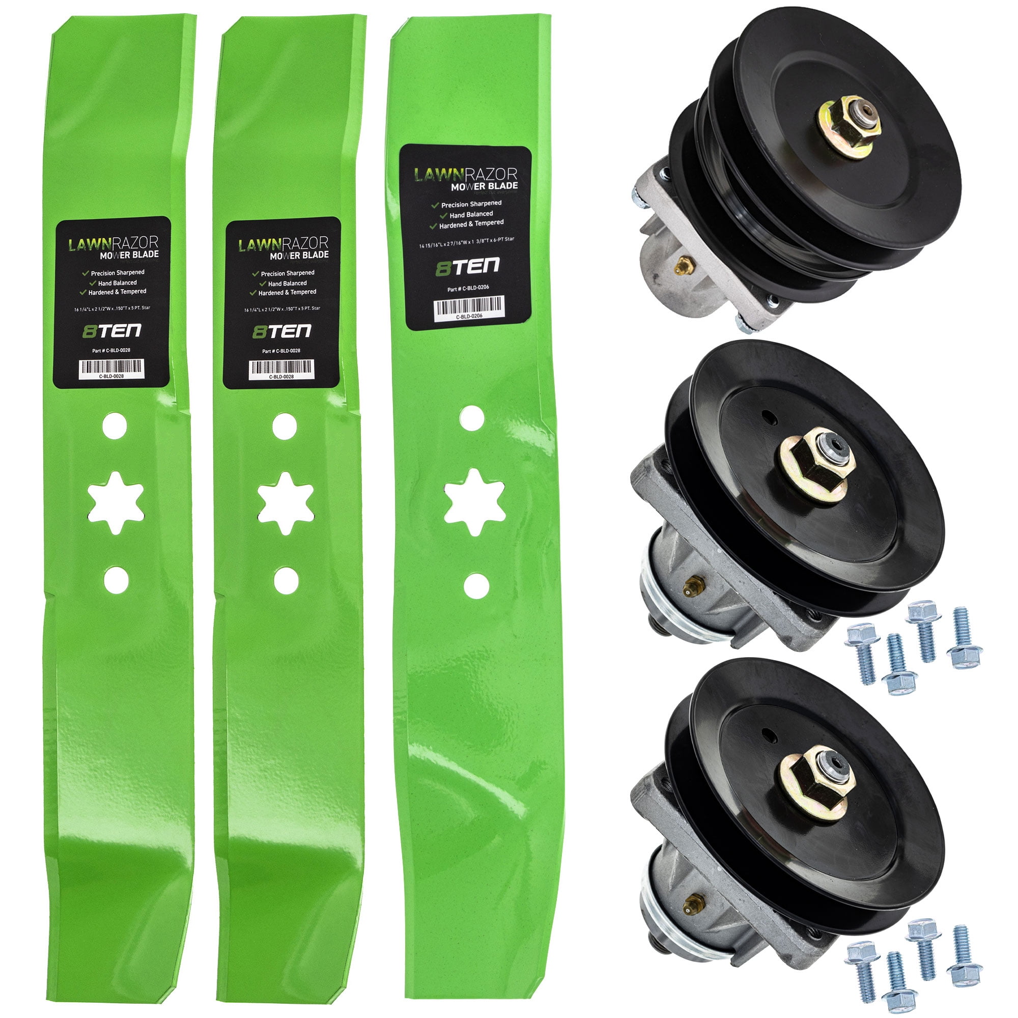 8TEN Blade Spindle Kit for Troy Bilt 618-0240 918-0430 46-inch Deck MK1009892 - Walmart.com